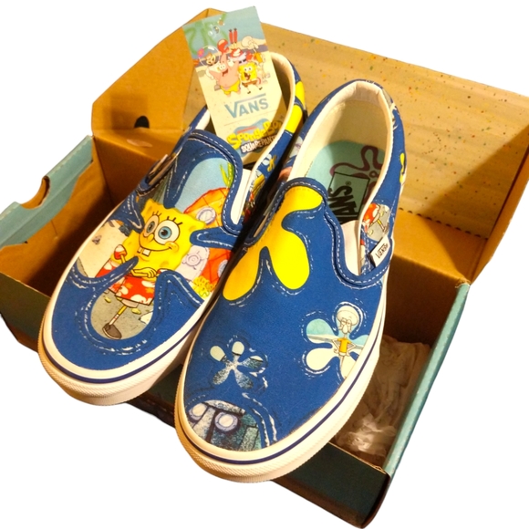 Vans | Shoes | Vans Spongebob Collab Slip On Alohabob Blue Nib | Poshmark